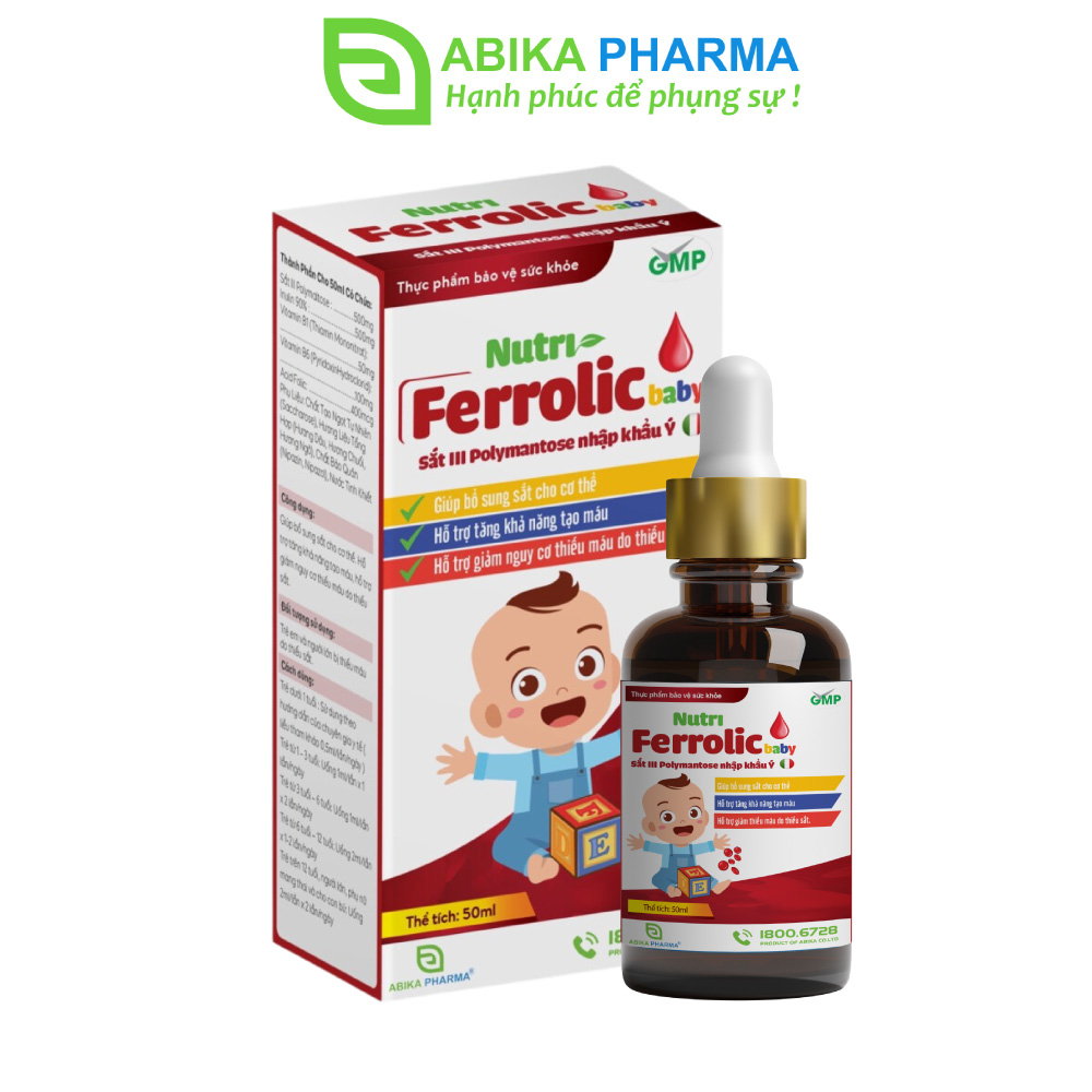 Sắt nhỏ giọt Nutri Ferrolic hương dâu tự nhiên - Bổ sung sắt III ...