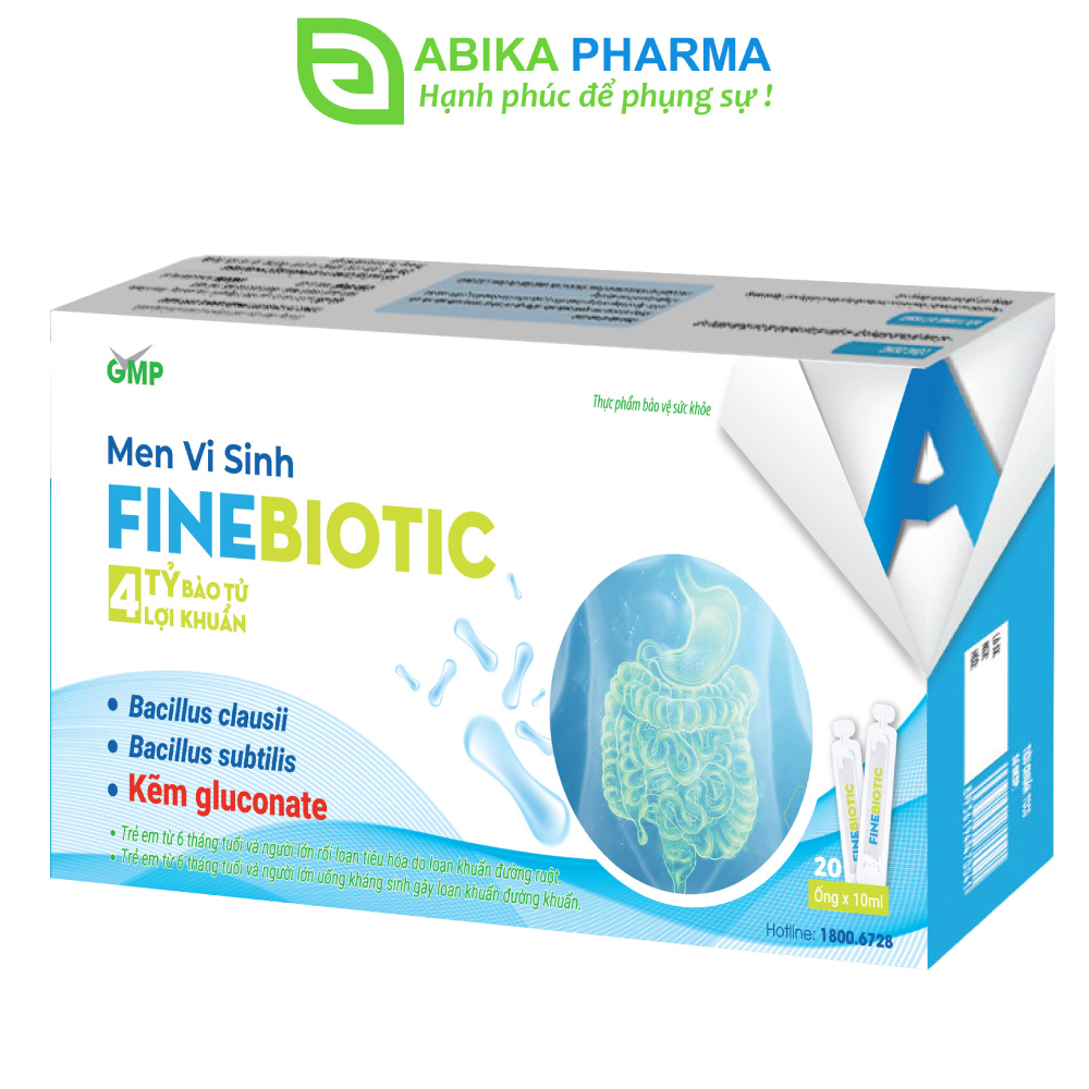 Men vi sinh Finebiotic bổ sung 4 tỷ bào tử lợi khuẩn - Abika Pharma - Hạnh phúc để phụng sự